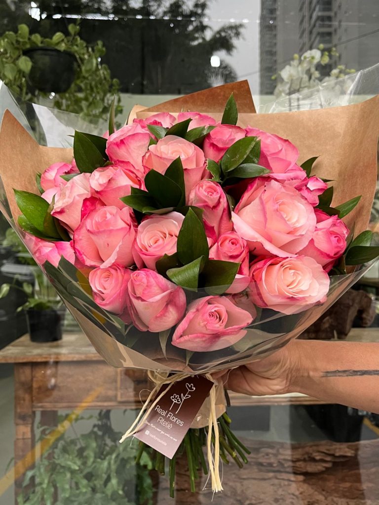 Buque de Rosa cor de rosa – Real Flores